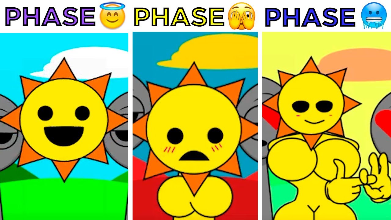 All Phases of MR SUN in New SUS Mod Incredibox Sprunki : From Phase 1 ...