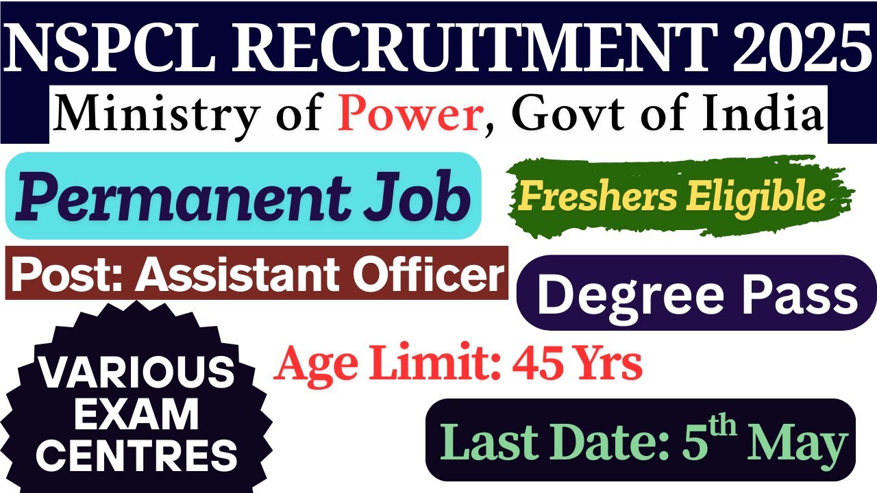 NSPCL Recruitment 2025 | Central Govt Job | Graduate Pass Job | Recent ...