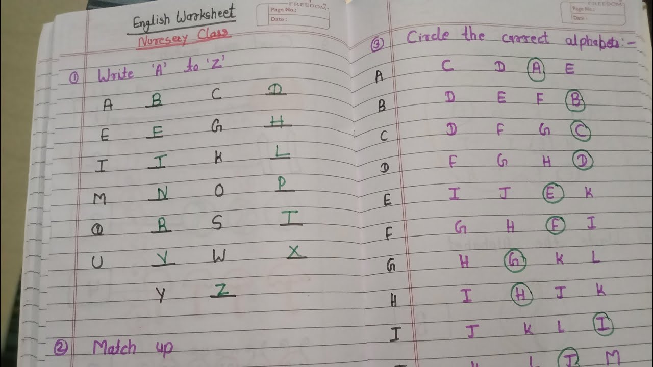 Nursery Class Ki English Ki Worksheet nursery-class-ki-english-ki-worksheet