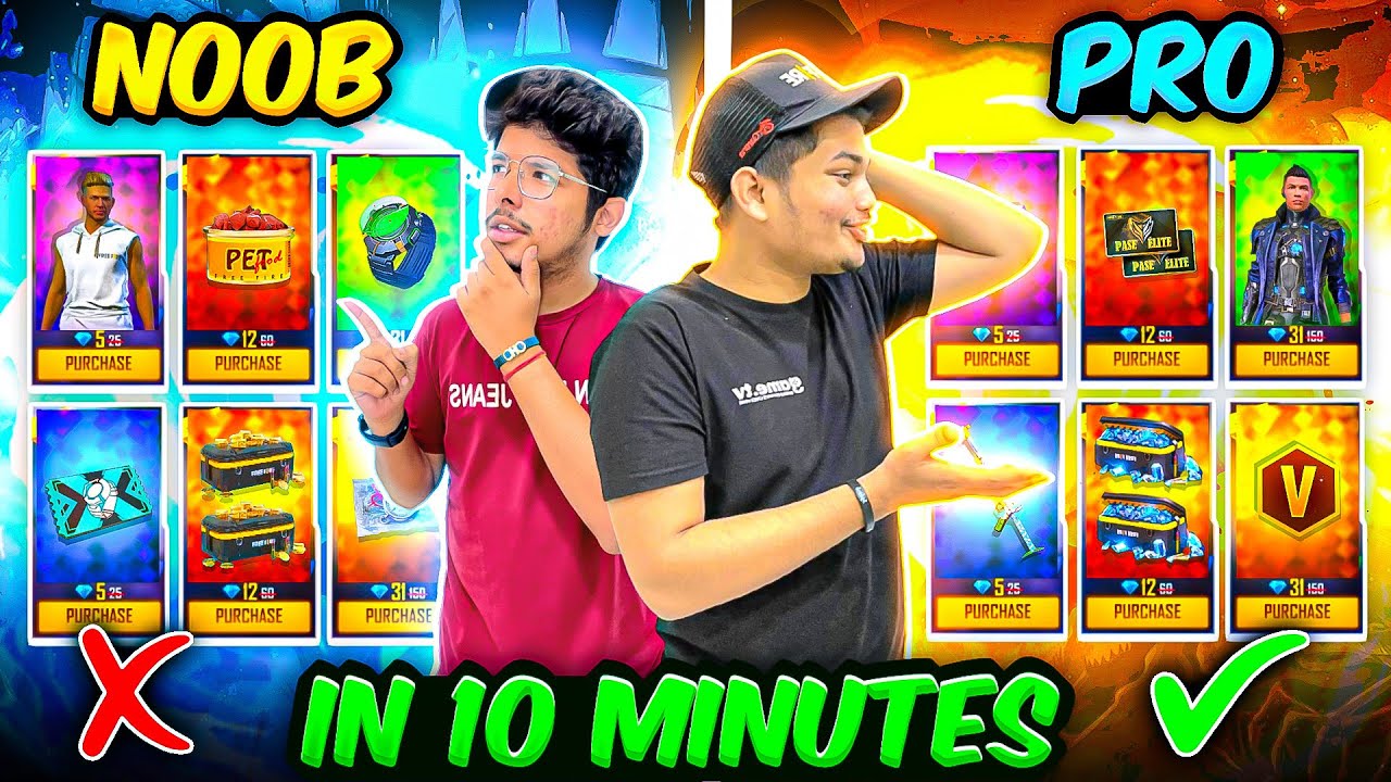 Free Fire Noob Poor Adam To Rich Pro Adam😻 ️ In 10 Minutes || I Got ...