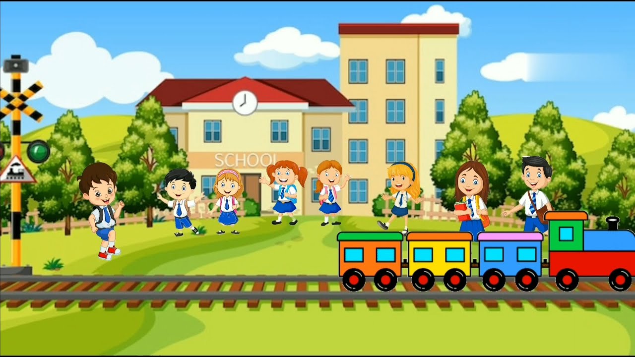 School Train Video For Kids || Train Cartoon || School Train Cartoon ...