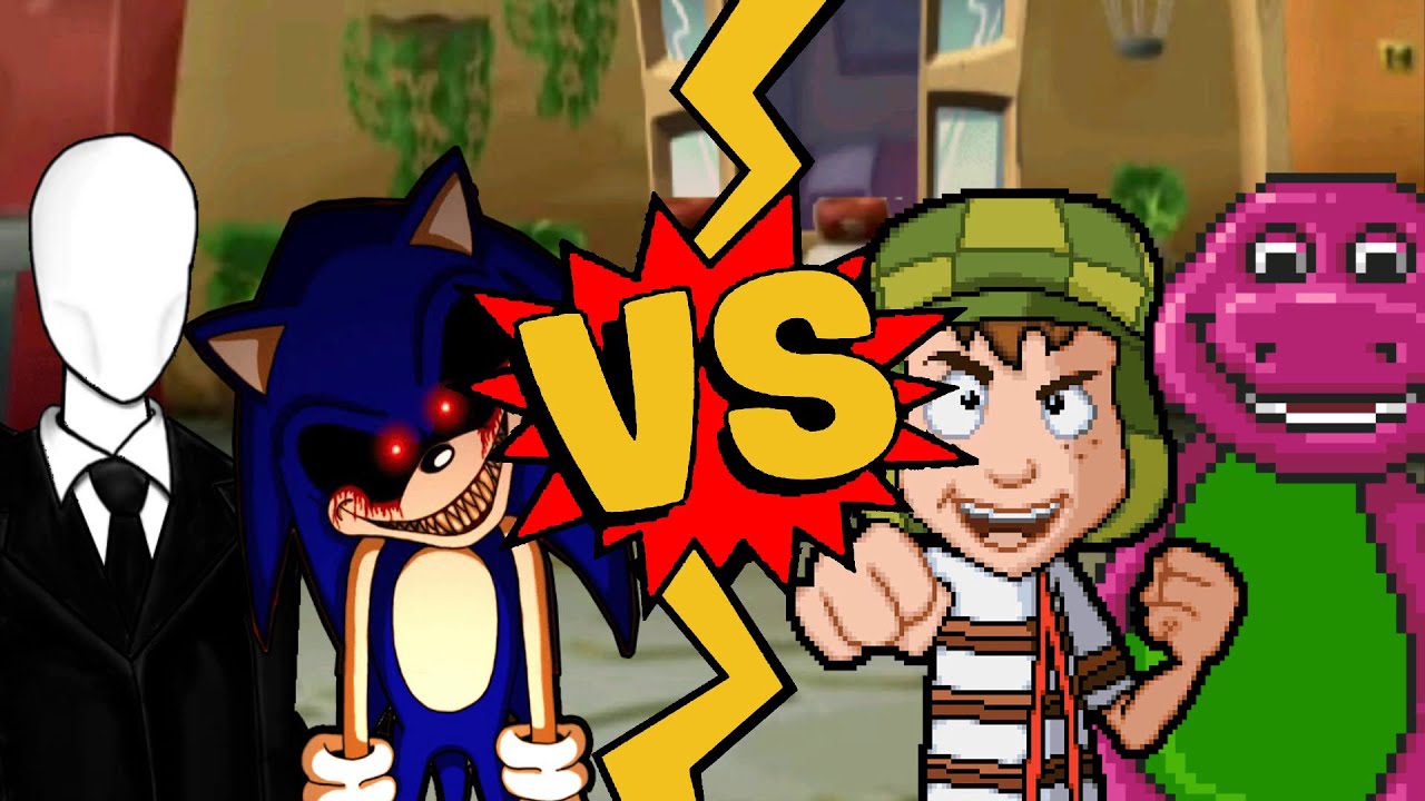 M.U.G.E.N Battles | Sonic.EXE/Slenderman vs El Chavo/Barney - YouTube