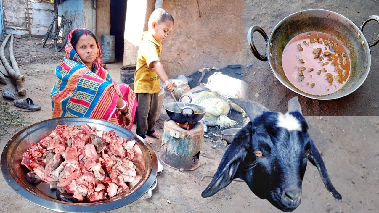बकरी का सिर का रेसिपी | Goat Head Cooking Desi Style | Village Cook ...