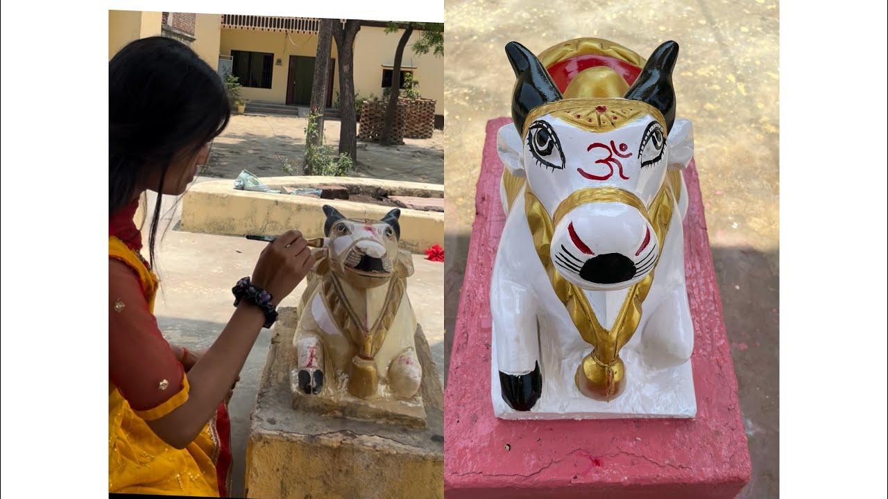 How to paint murti//Nandi Ji painting //viral painting //trending ...