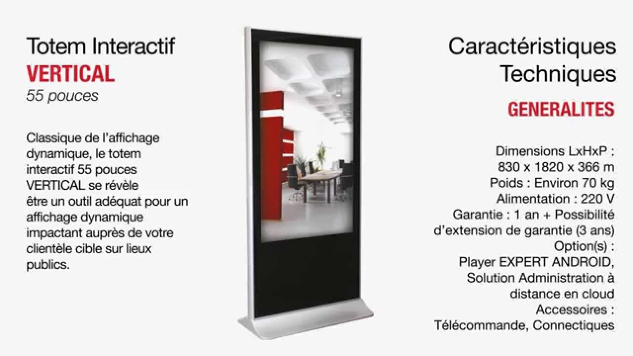 Totem interactif VERTICAL 55 pouces - YouTube