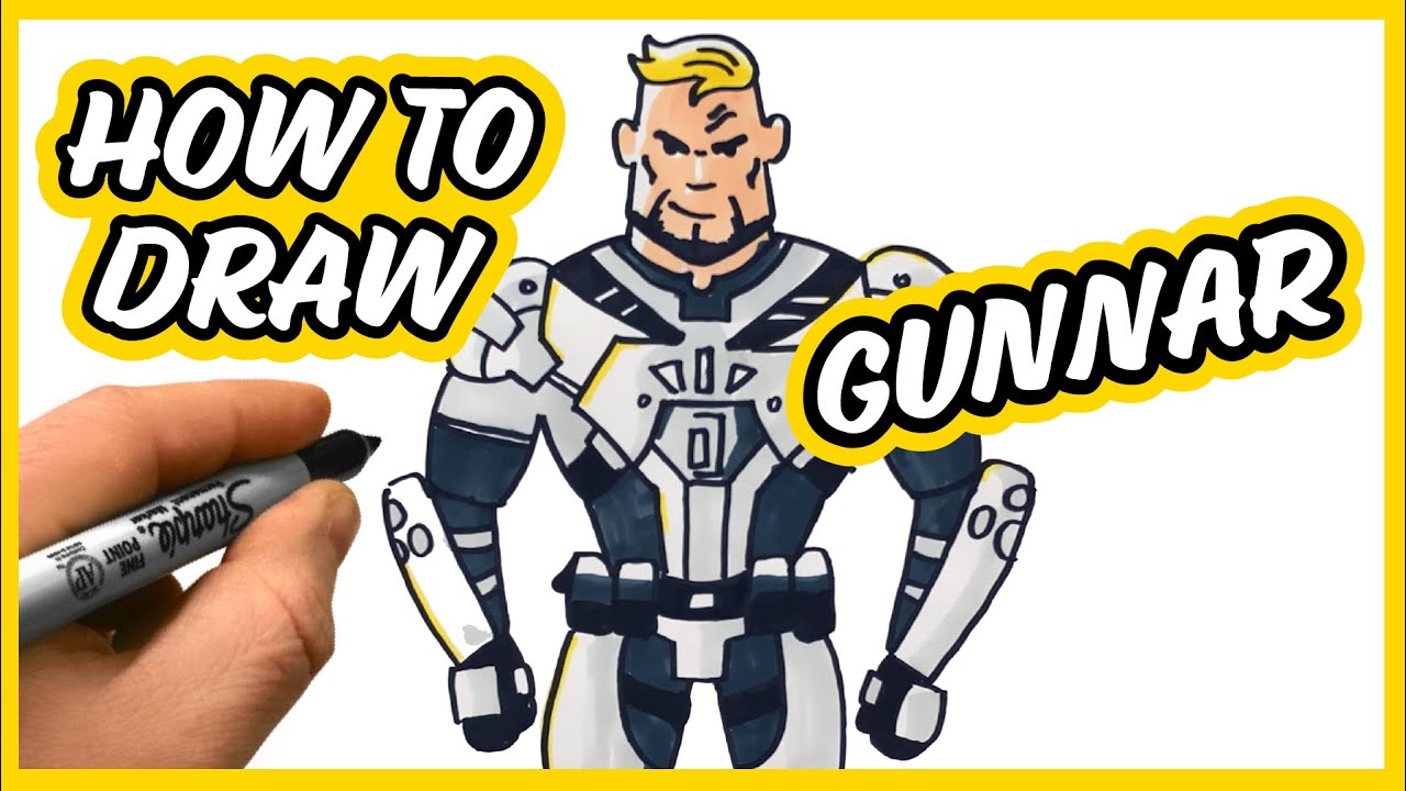 How To Draw Gunnar | Fortnite | Step by Step Drawing Tutorial #fortnite ...