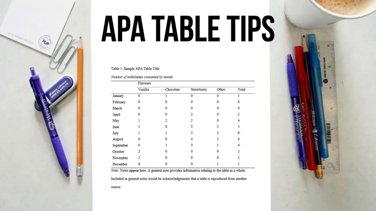 A SIMPLE WAY TO FORMAT YOUR TABLE USING THE APA STYLE - YouTube