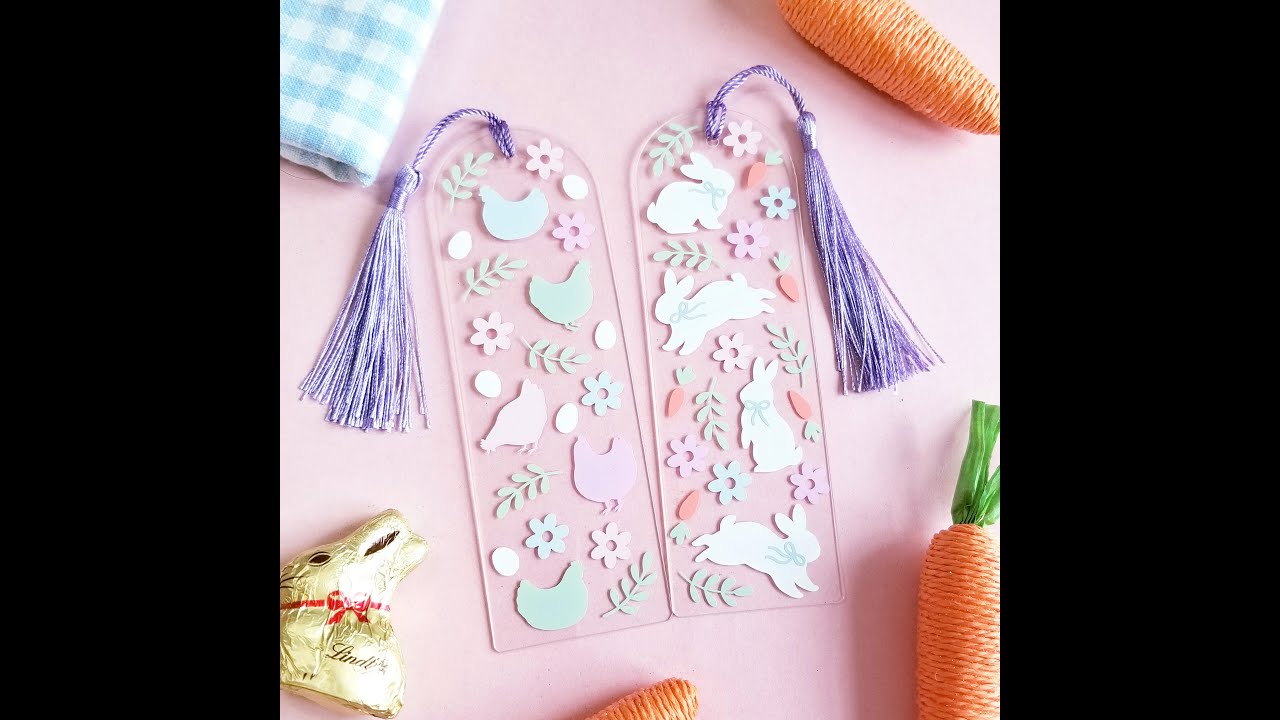 DIY Spring Vinyl Bookmarks - YouTube