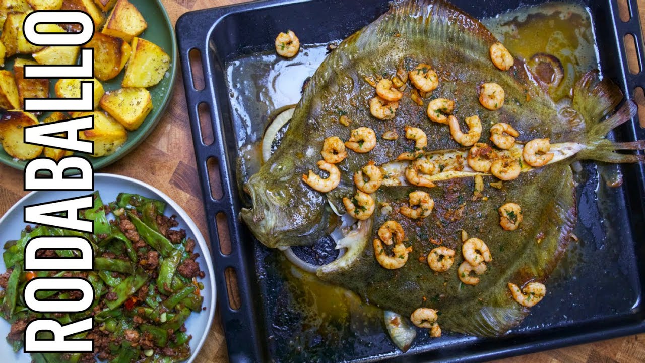 Rodaballo, el mejor pescado al horno (con dos guarniciones) - YouTube