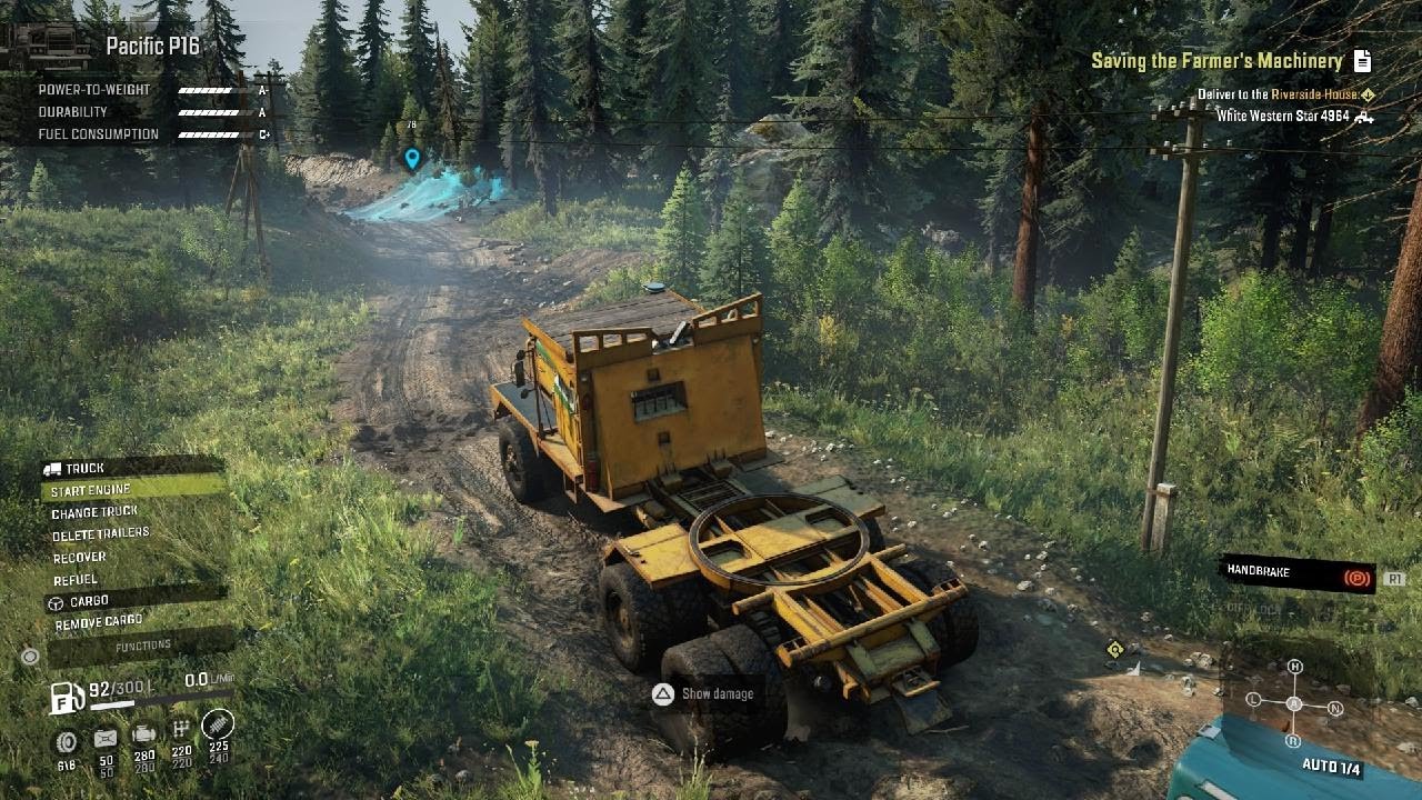 Snowrunner pulling truck with pacific p16 - YouTube