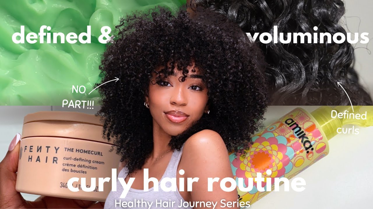 Curly Hair Routine | no part styling + new products | how to grow your ...