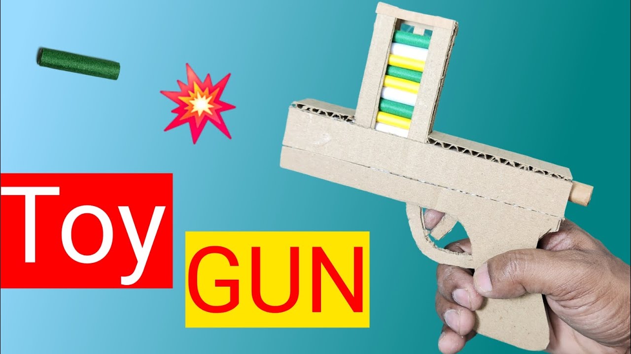 Cardboard gun that shoot paper bullet || working toy gun - YouTube