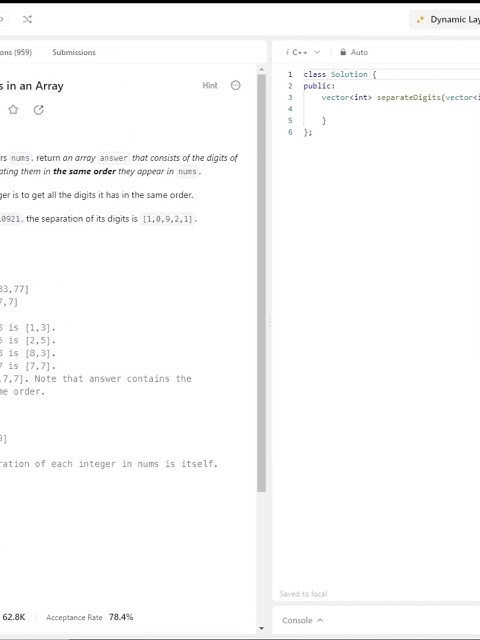 Seperate The Digits In An Array Leet Code Cfam Leetcode Leetcode2553 Youtube