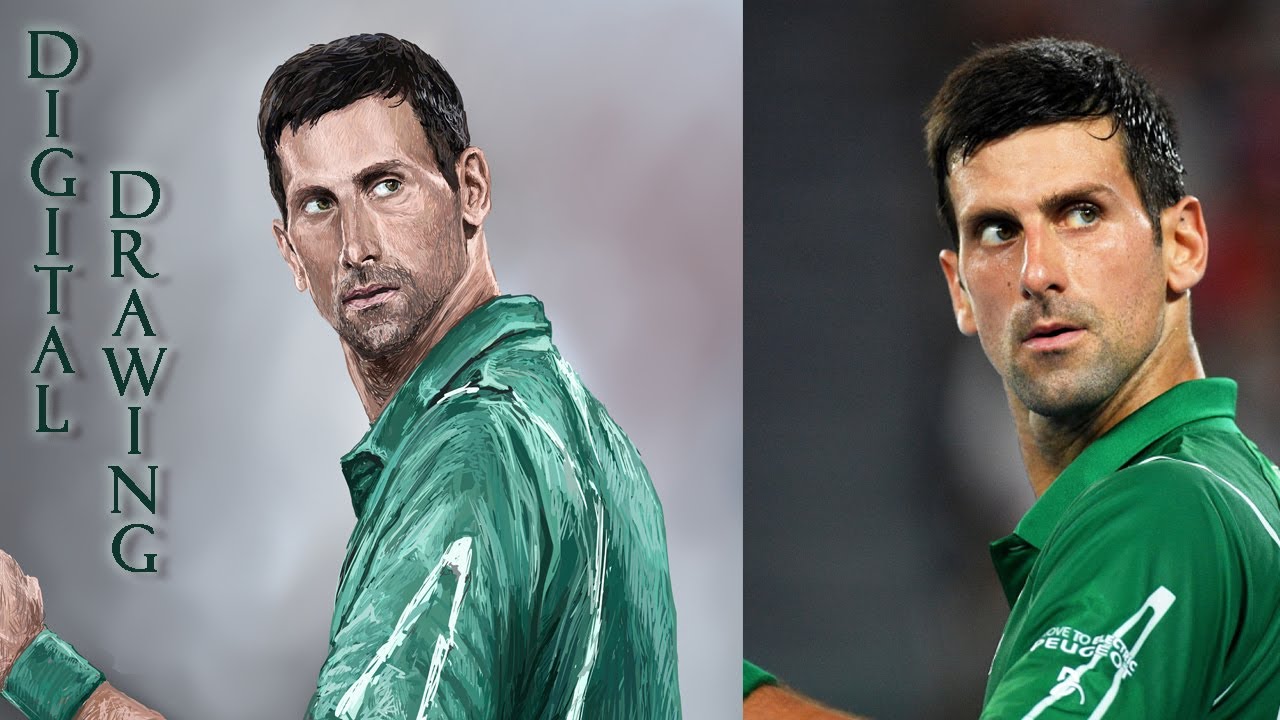 NOVAK DJOKOVIC DIGITAL DRAWING | FANART - YouTube