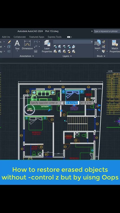 AutoCAD OOPS Command | Bring Back Deleted Objects in AutoCAD - YouTube
