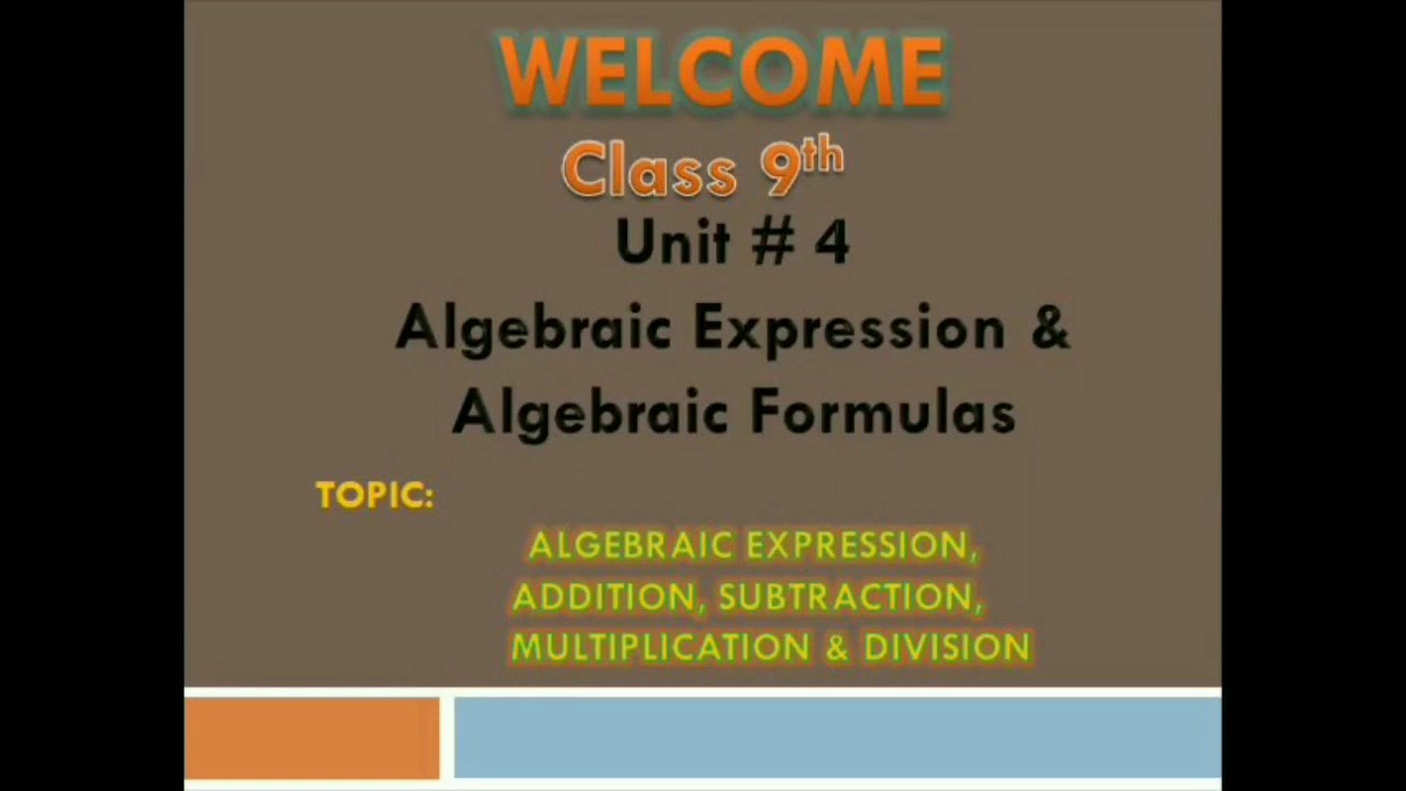 Class 9th, Algebraic Expression, Addition, Subtraction, Multiplication ...