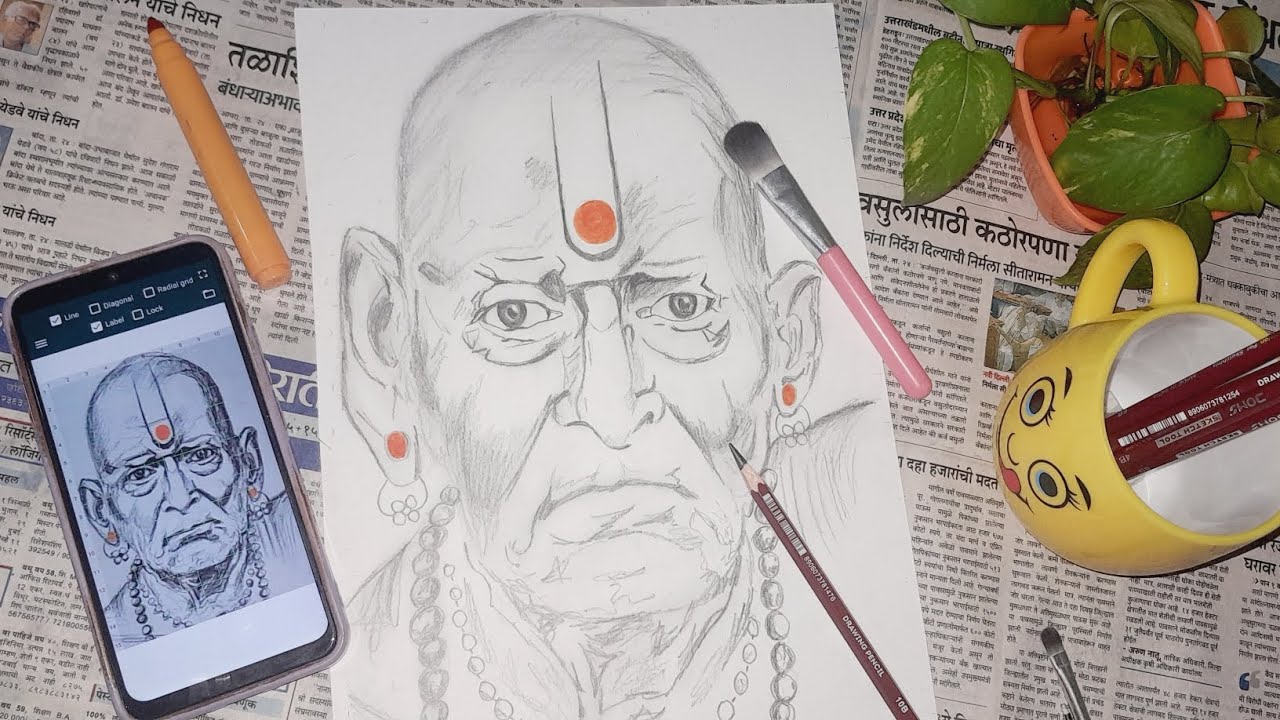 Shree Swami Samarth Maharaj Drawing •| श्री स्वामी समर्थ |• Swami ...