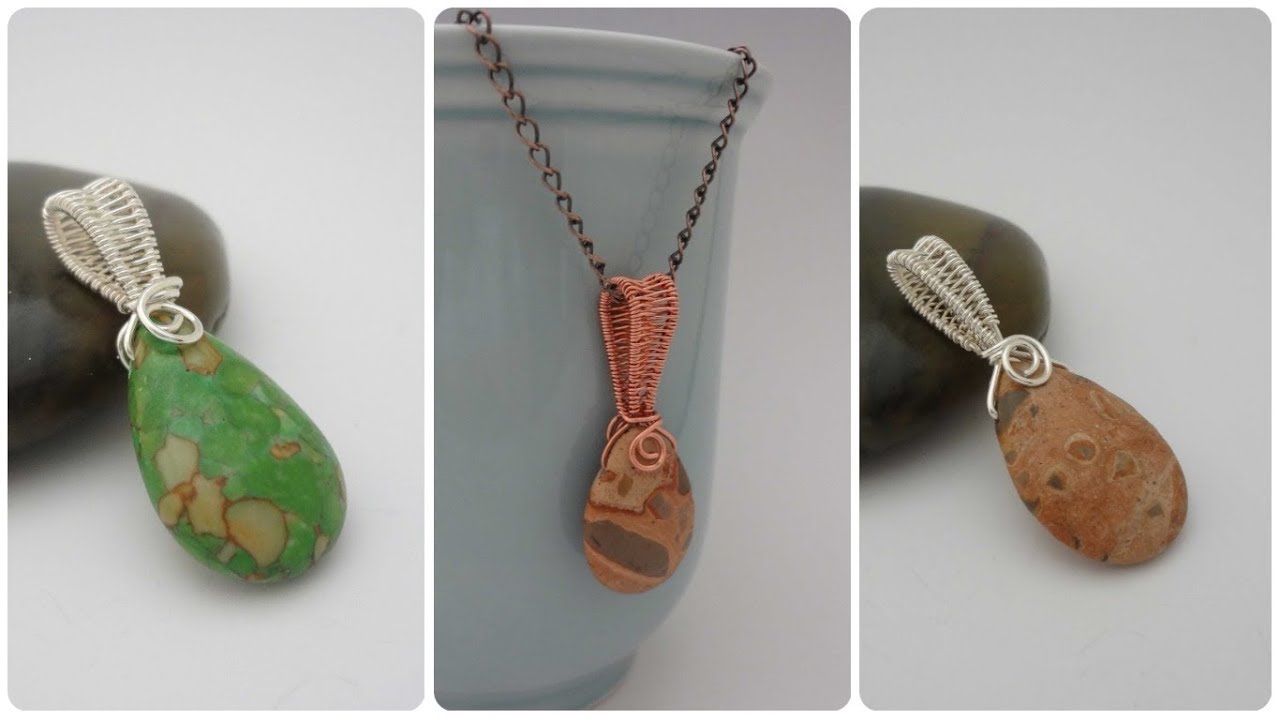 Wire wrapped pendant with figure 8 wrapping pattern - YouTube
