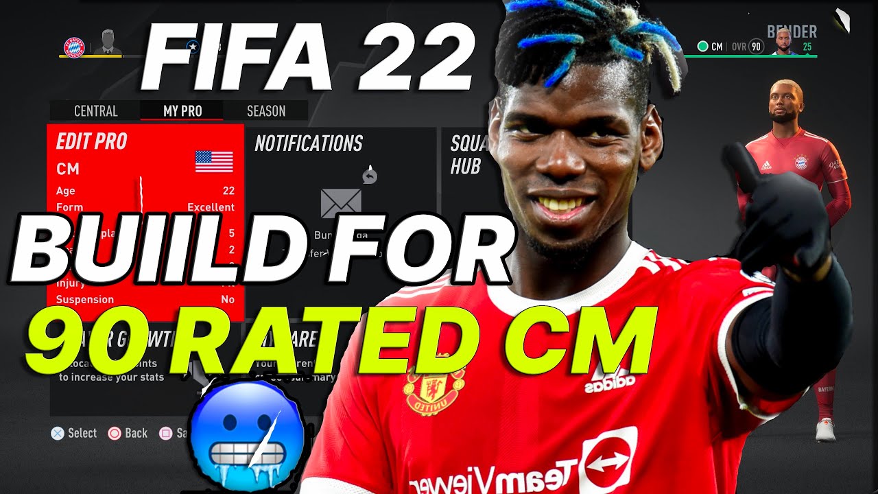 POGBA LIKE BUILD FOR 90 RATED CM IN PLAYER CAREER MODE | FIFA 22 - YouTube