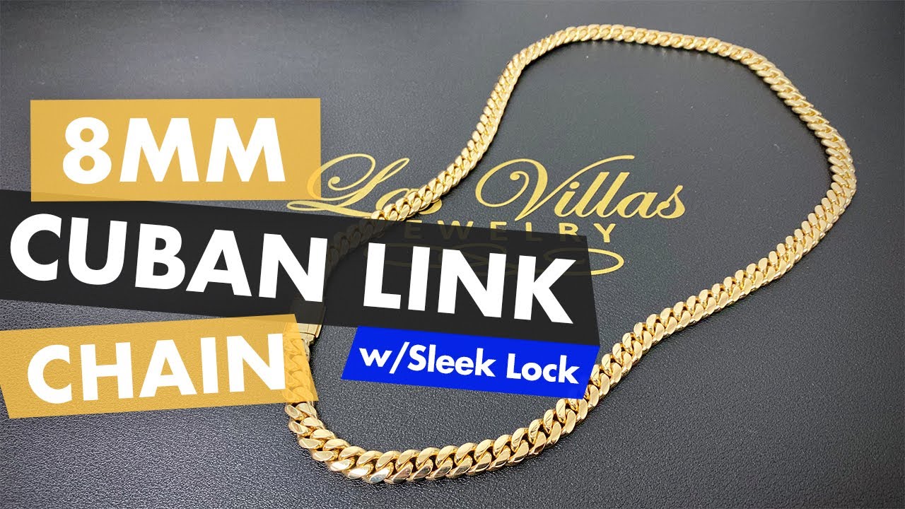 8mm Miami Cuban link Chain with Sleek lock from Las Villas Jewelry ...