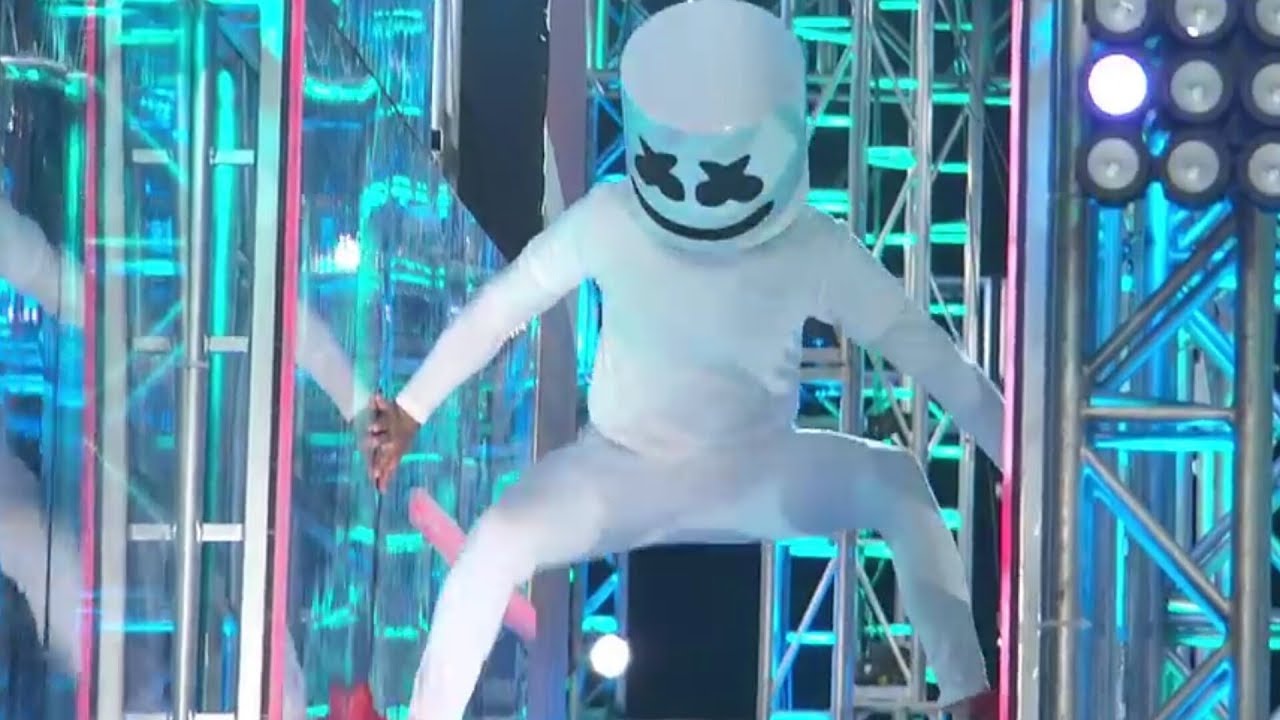 MARSHMELLO stunts at american ninja warrior show - YouTube