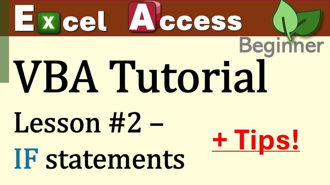 Beginner Excel Vba Tutorial Access Vba Tutorial Episode 2 If 0554