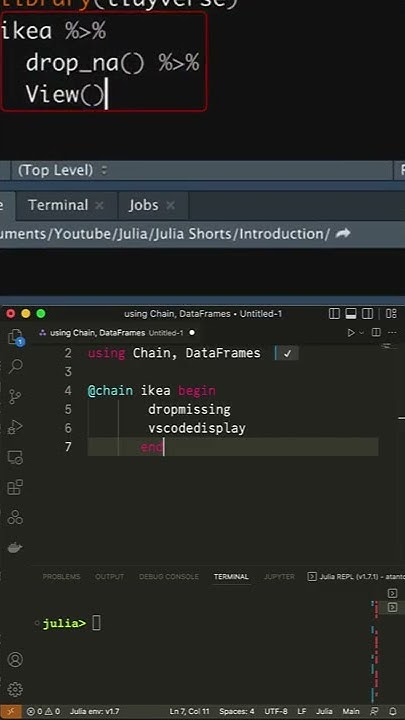 5 - Displaying tabular data in RStudio & VSCode #shorts [Julia and R programming] - YouTube