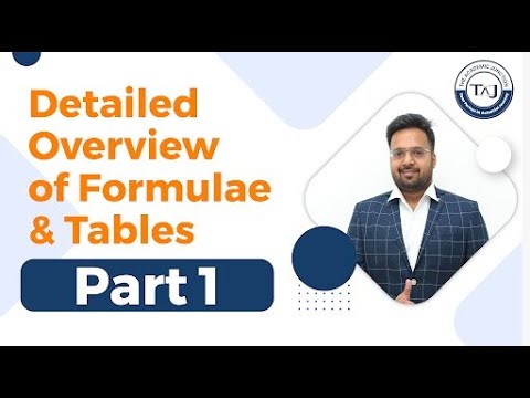 Complete Overview of Formulae & Tables _Part 1| by The Academic ...