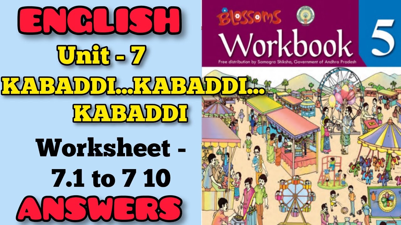 5th 💯ENGLISH Workbook UNIT-7 Answers "KABADDI..KABADDI..KABADDI" | AP ...