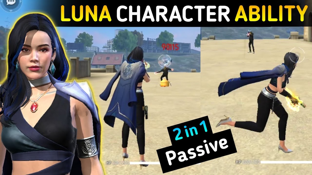 New Luna Character Ability Test | 2 in 1 Passive Skill 🤯 Garena free ...