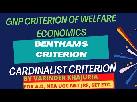 GNP Criterion, Bentham's Criterion, and Cardinalist Criterion of ...