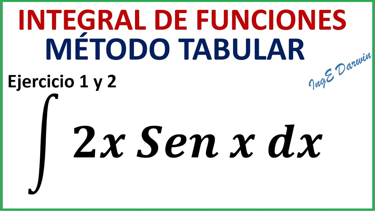 Integración MÉTODO TABULAR (alternativa a la integración por partes ...