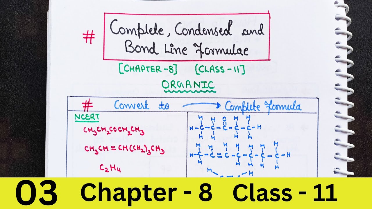 Organic Chemistry | Bond line Condensed and Complete Formulas - YouTube