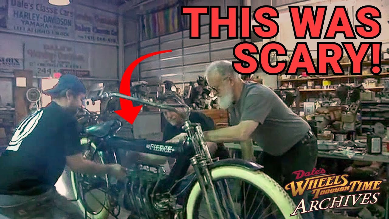 A Big Scare On One of The RAREST Motorcycles - 1910 Pierce Motorcycle ...
