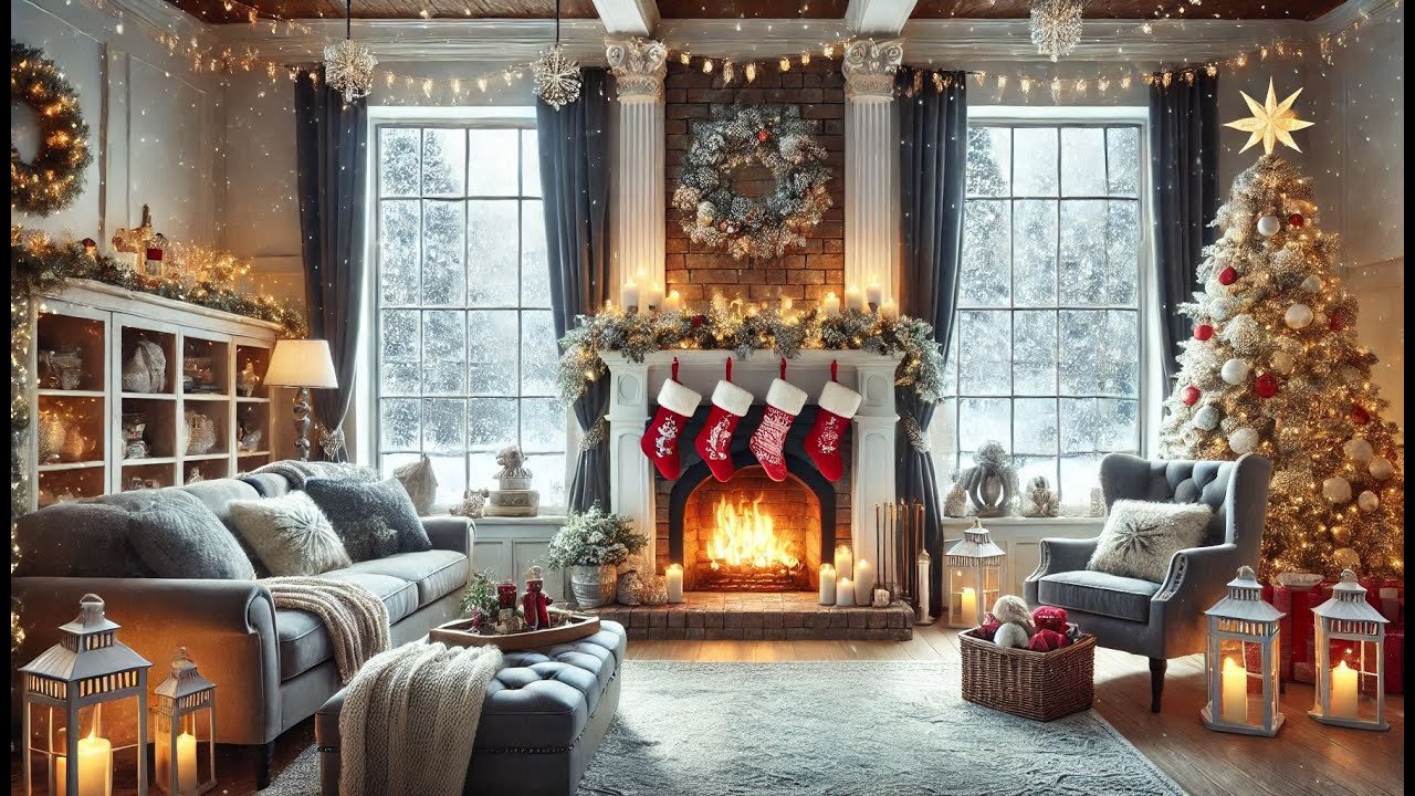 Cozy Winter Fireplace Christmas Relaxing Music🎅Instrumental Christmas ...
