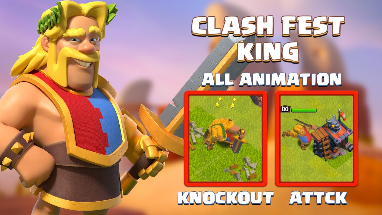 CLASH FEST KING Skin Review | New Skin - Clash of Clans - YouTube