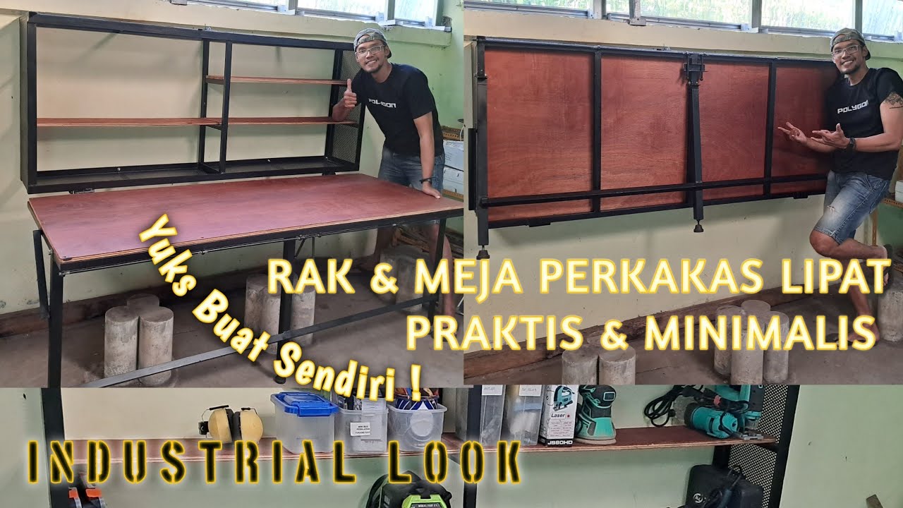 DIY RAK DINDING & MEJA PERKAKAS LIPAT ALL IN ONE , PRAKTIS & MINIMALIS ...