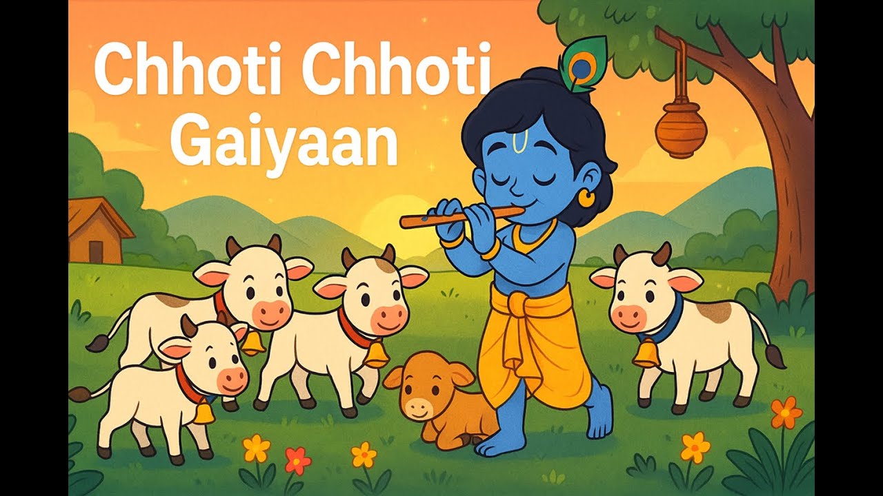 छोटी छोटी गायिया – Kanha Krishna Bhajan for Kids | Cute Animated Bal ...