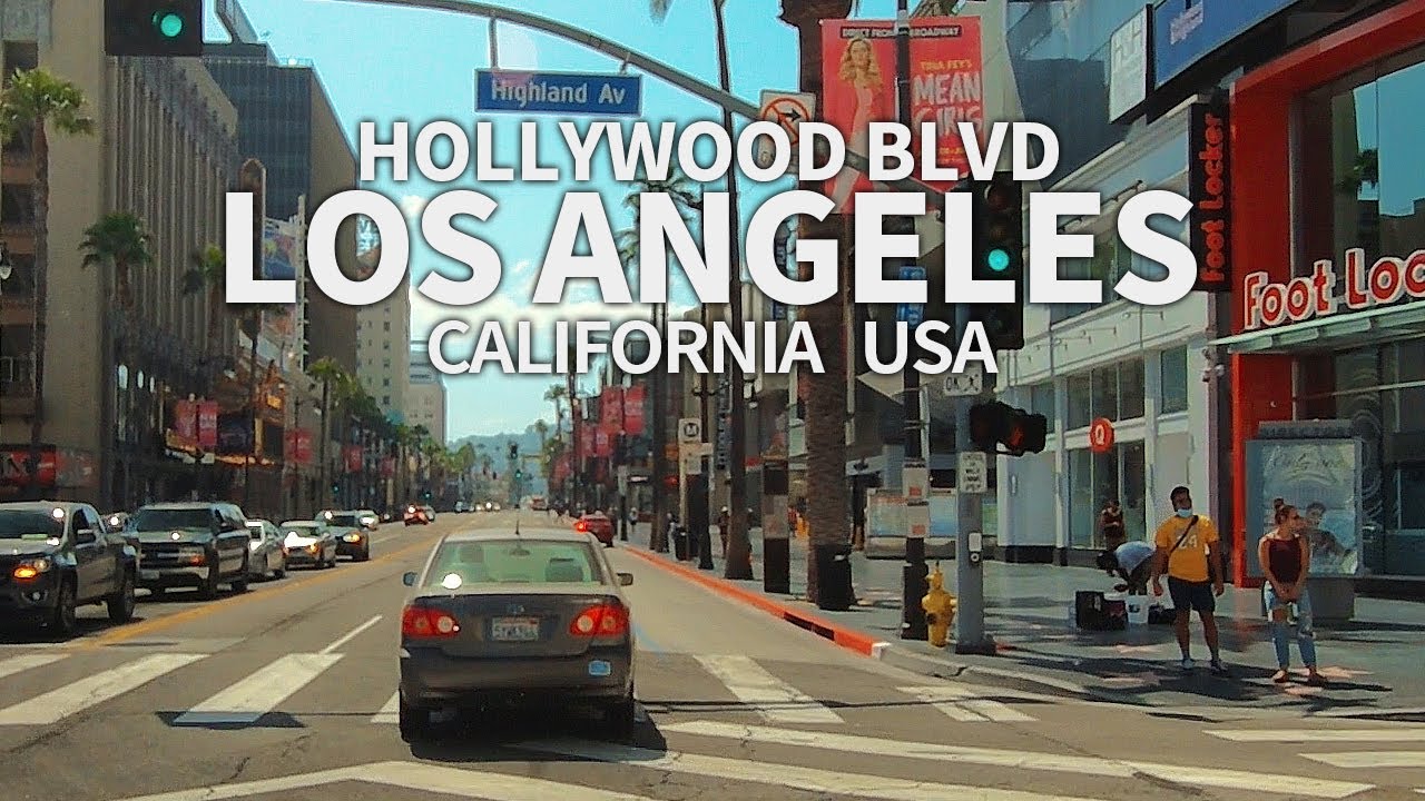 LOS ANGELES - Driving Los Angeles City Under Lockdown, Hollywood ...