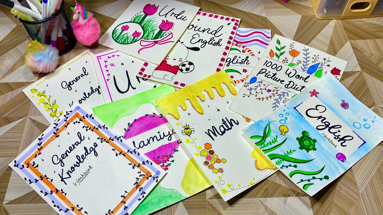 Front cover page design || Notebook front cover ideas || easy front ...