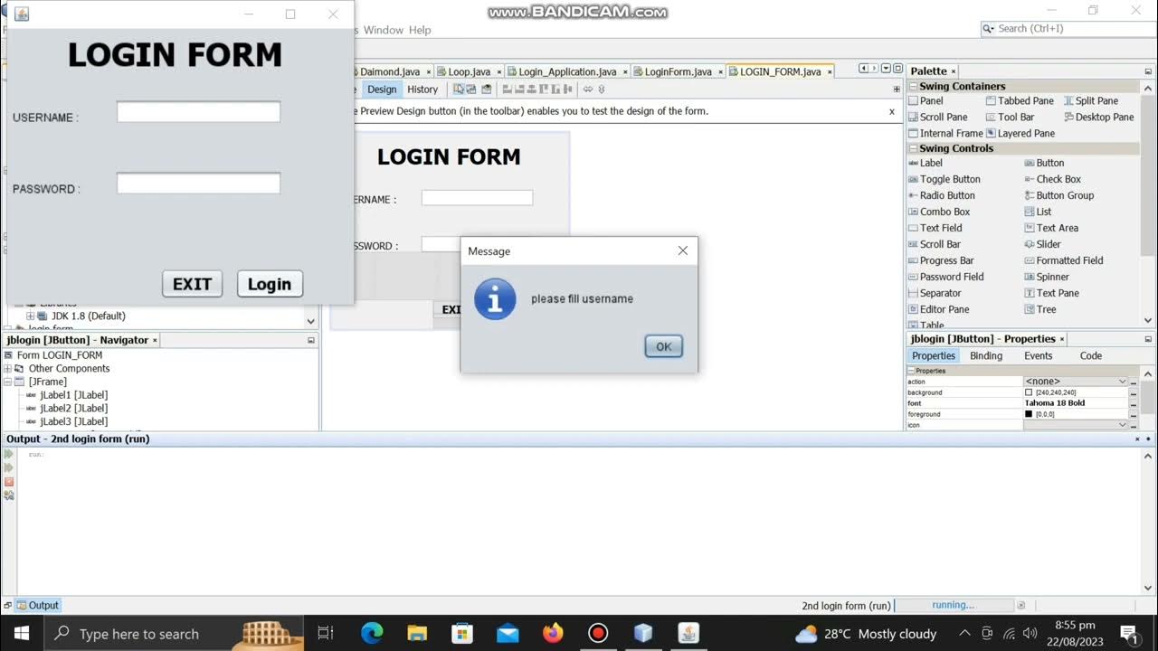 Login Form in java | netbeans 8.0.2 | GUI form | by Fahad Ali - YouTube