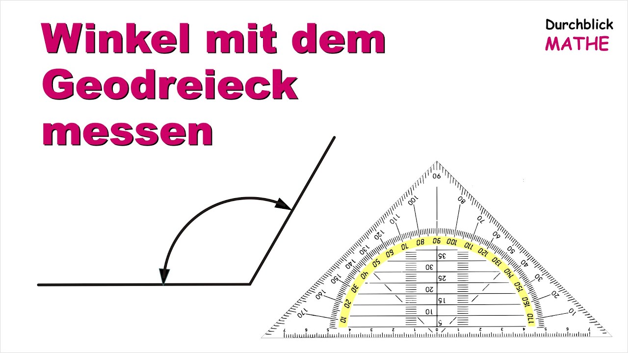 Geodreieck: Stumpfer Winkel messen - YouTube