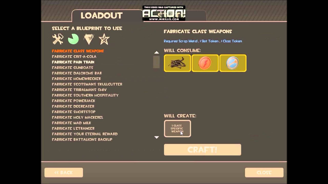 MASSIVE CLASS TOKEN CRAFTING TF2 - YouTube