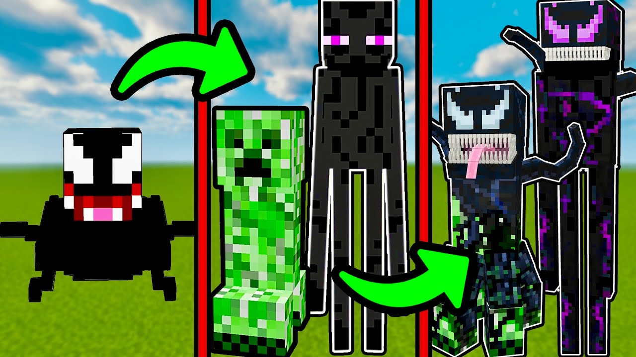 I INFECTED MINECRAFT MOBS WITH VENOM venom minecraft addon - YouTube