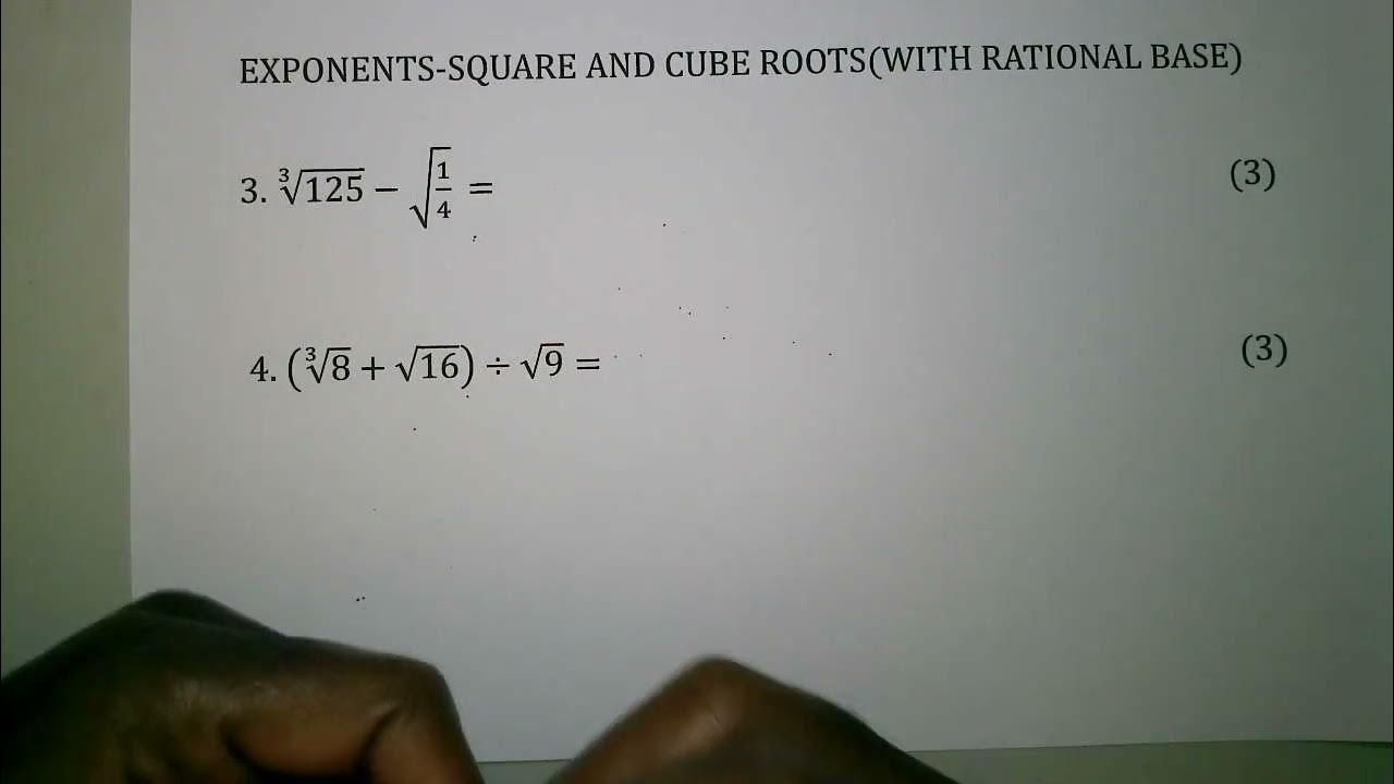 4.Exponents-Square and Cube roots (Rational base)-Grade 8 - YouTube