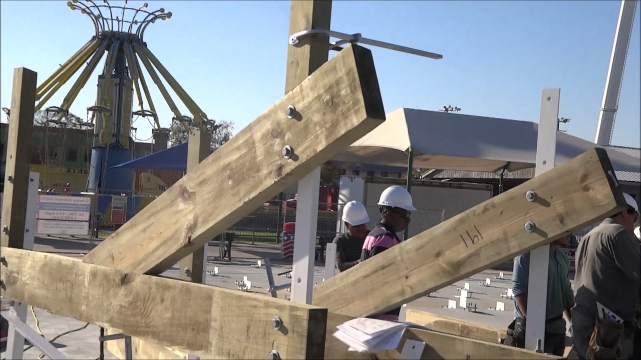 Wooden Roller Coaster Construction Update #3 ~ Fun Spot Kissimmee - YouTube