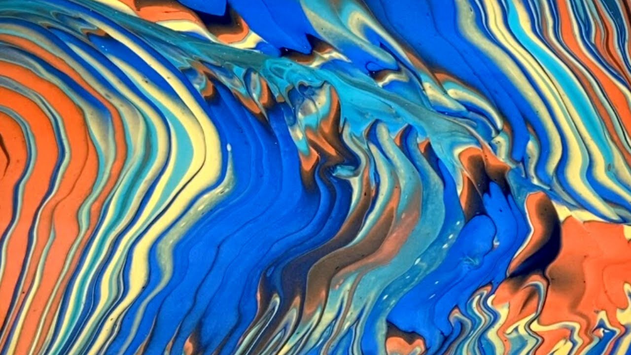 Acrylic Fluid Pour Paintings 2 4 1- Wandering Ring and Straight Dirty ...