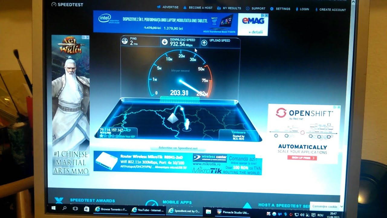 Viteza RDS, Fiberlink 1000 - YouTube