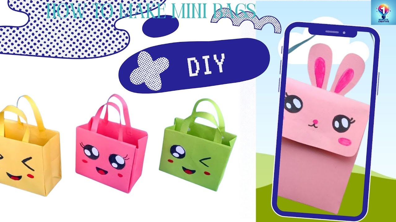 🛍️ Crafting Mini Paper Bags for Tiny Treasures - DIY Miniature Gift ...
