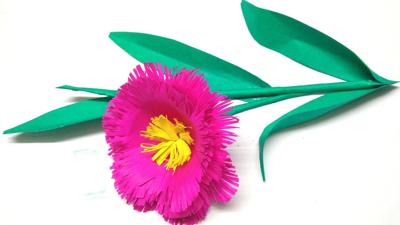 A4 Sheet paper flower making/step-by-step/flower making with paper ...